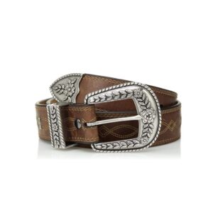 ariat women's fatbaby center stitch belt, brown, 34