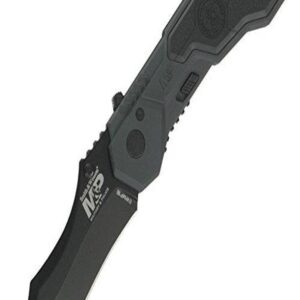 Smith & Wesson M&P SWMP1B 7.1in High Carbon S.S. Assisted Folding Knife with 2.9in Clip Point Blade and Aluminum Handle for Tactical, Survival and EDC,Black