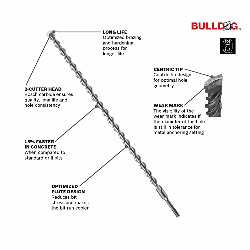 BOSCH HC2312B25 25-Pack 3/16 In. x 3-1/2 In. x 6-1/2 In. Bulldog SDS-Plus Hex Drive Rotary Hammer Bit