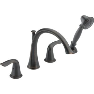 delta faucet t4738-rb lahara roman tub with handshower trim, venetian bronze 4.00 x 9.00 x 20.00 inches