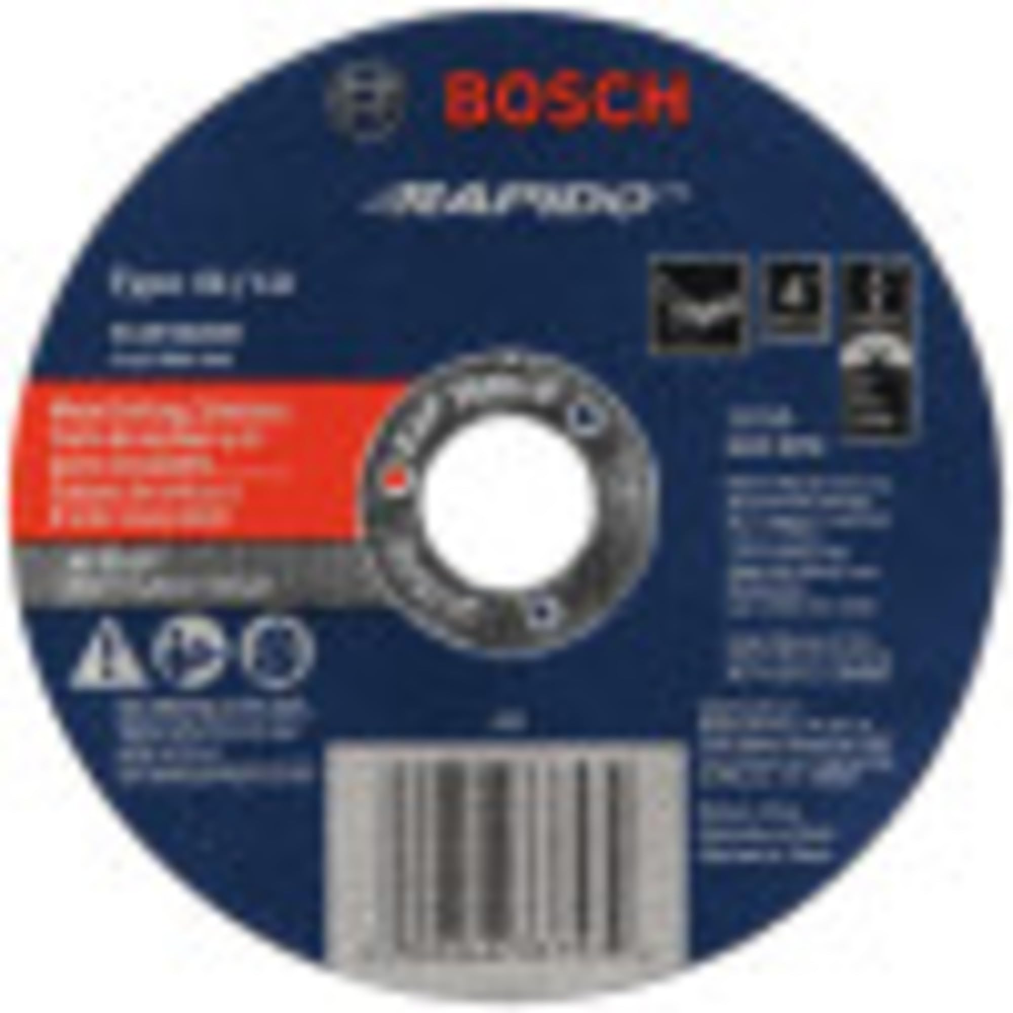 Bosch TCW1S400 4 In. .040 In. 5/8 In. Arbor Type 1A (ISO 41) 60 Grit Rapido Fast Metal/Stainless Cutting Abrasive Wheel