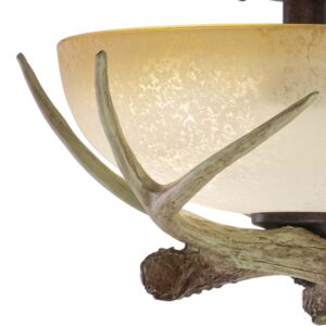 VAXCEL Lodge 2L LED Bronze Rustic Antler Semi Flush Ceiling Light or Fan Light Kit