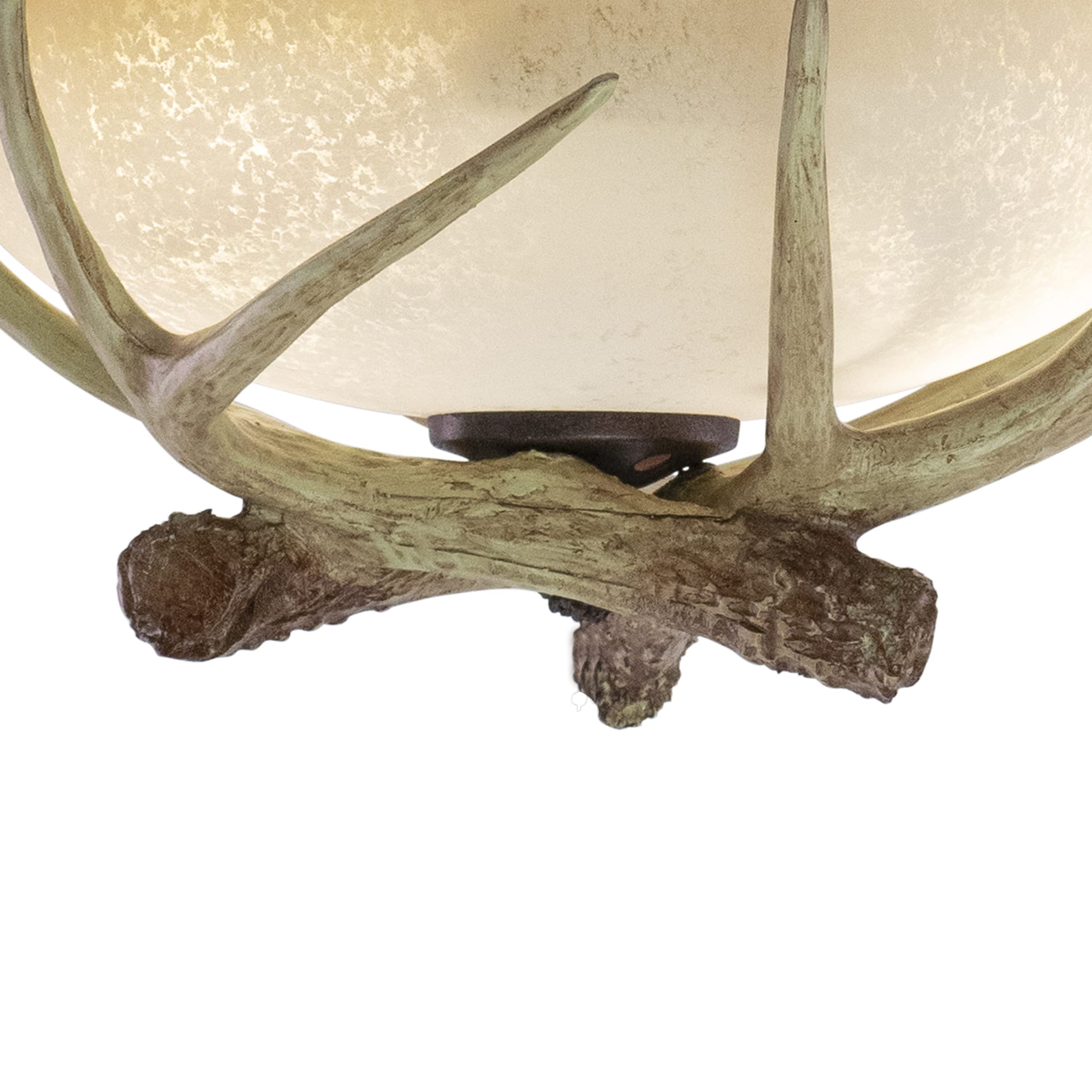 VAXCEL Lodge 2L LED Bronze Rustic Antler Semi Flush Ceiling Light or Fan Light Kit