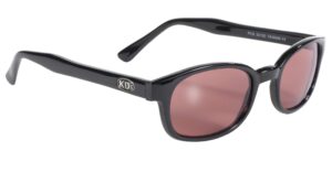 pacific coast original kd's biker sunglasses (black frame/rose colored lens)