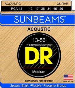 dr strings sunbeam - phosphor bronze acousticround core 13-56