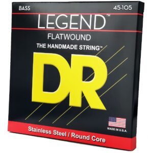 DR Strings Hi-Beam Flats - Flatwound Stainless Steel Round Core Bass 45-105