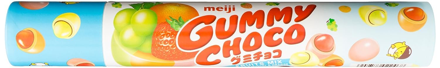 Meiji Gummy Choco Mix Fruit, 2.86-Ounce Tubes (Pack of 6)