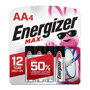 energizer max aa batteries, 4 count