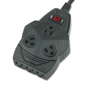 fellowes mighty 8-outlet surge protector, 6 ft cord, 1300 joules, black (99090)