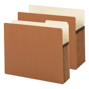 smead file pocket, straight-cut tab, 1-3/4" expansion, letter size, redrope, 50 per carton (73800)