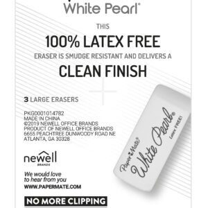 Paper Mate 70624 White Pearl Erasers, Large, 3 Count