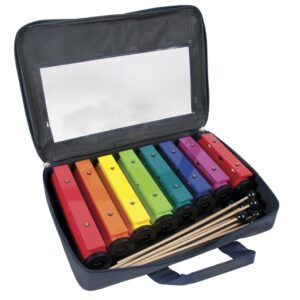 Basic Beat BBRCB8 Diatonic Resonator Chime Bars - Tube-Shaped with Zippered Case, Color-Matched with Boomwhackers & Joia Tubes for Easy Classroom Integration