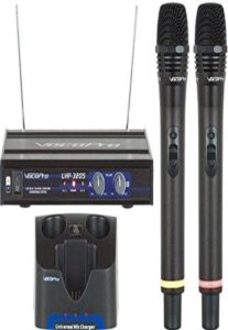 vocopro uhf-3205 uhf-dual channel rechargeable wireless microphone system, 21.00 x 21.00 x 23.00