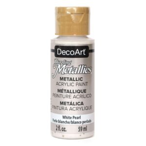 decoart dazzling metallics 2-ounce white pearl acrylic paint (dm-da117)