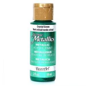 decoart dazzling metallics 2-ounce crystal green acrylic paint