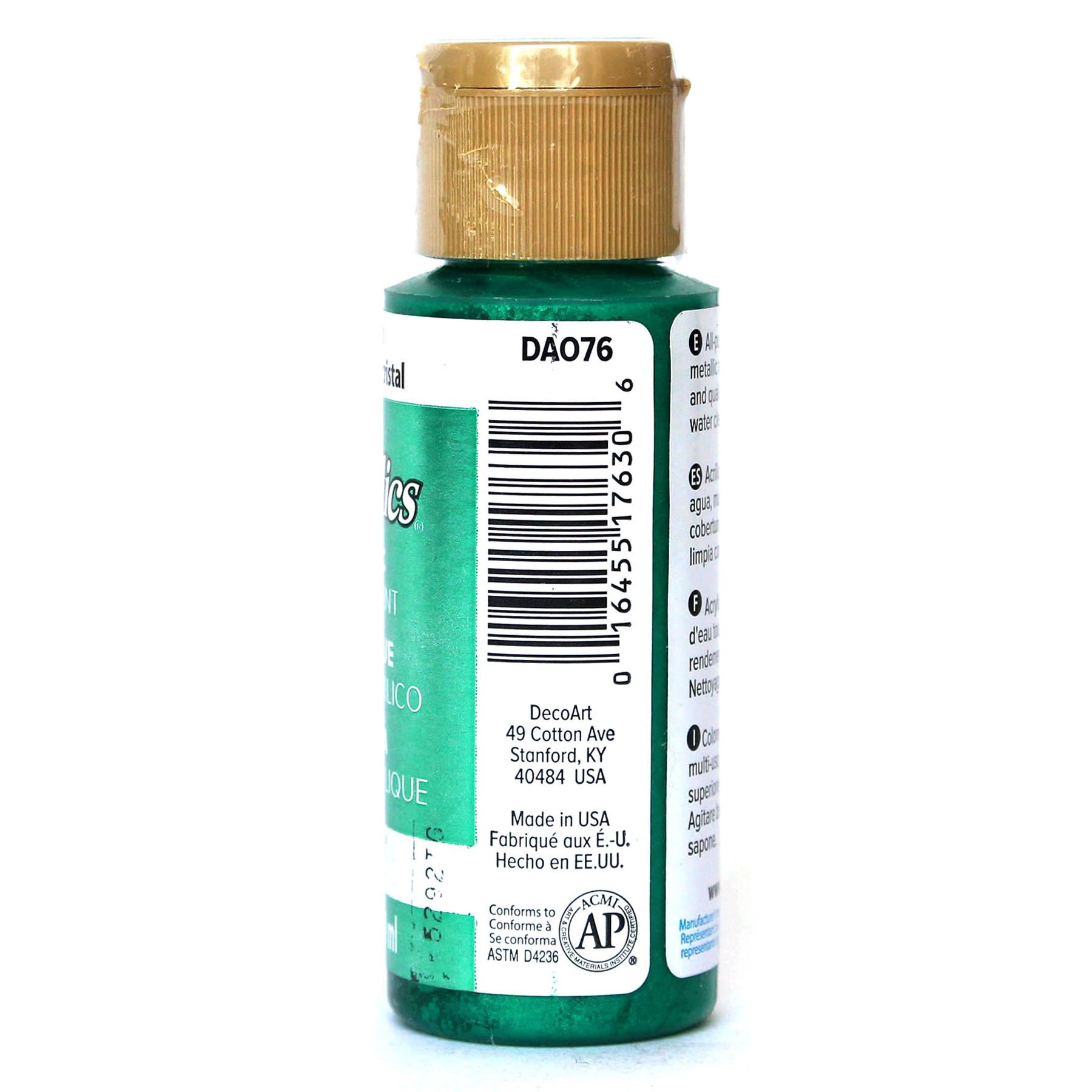 DecoArt Dazzling Metallics 2-Ounce Crystal Green Acrylic Paint