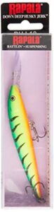 rapala down deep husky jerk 10 fishing lure, 4-inch, firetiger