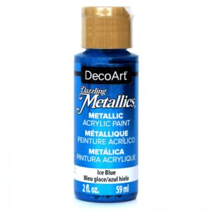 decoart dazzling metallics 2-ounce ice blue acrylic paint