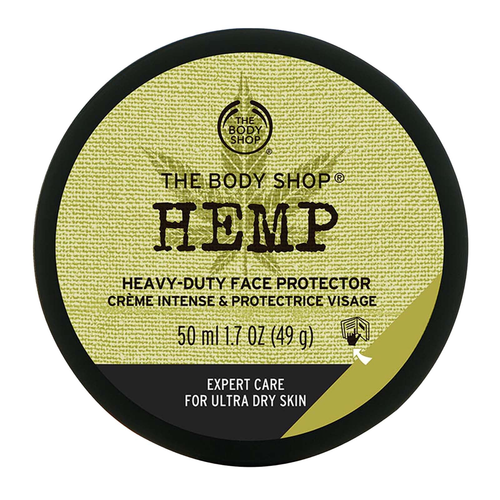 The Body Shop Hemp Face Protector – Heavy Duty Protection & Hydration Care for Ultra Dry Skin – 1.5 oz