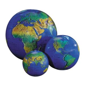 replogle globes inflatable topographical globe, dark blue ocean, 16-inch diameter