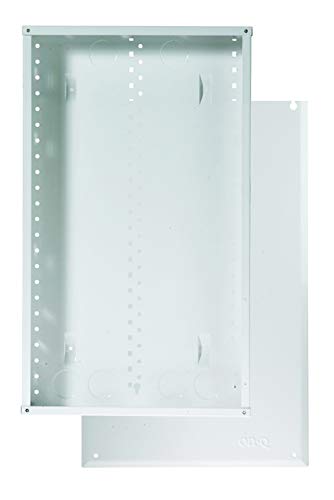 Legrand - OnQ 20 Inch Media Enclosure, 20 Gauge Cable Management Box, Cable Wall Cover with 2.5 Inch Opening for Wires, Recessed Media Box, Glossy White, EN2000, Alloy Steel