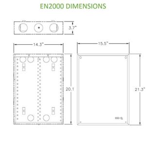 Legrand - OnQ 20 Inch Media Enclosure, 20 Gauge Cable Management Box, Cable Wall Cover with 2.5 Inch Opening for Wires, Recessed Media Box, Glossy White, EN2000, Alloy Steel