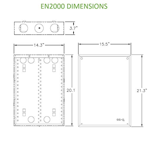 Legrand - OnQ 20 Inch Media Enclosure, 20 Gauge Cable Management Box, Cable Wall Cover with 2.5 Inch Opening for Wires, Recessed Media Box, Glossy White, EN2000, Alloy Steel