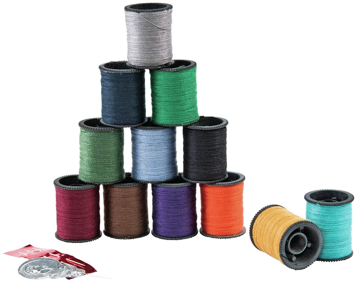 SINGER 60641 Polyester Hand Sewing Thread, Assorted Colors, 12 Small Spools, Dark