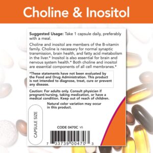 Now Foods Choline & Inositol 500 Mg - 100 Caps