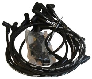 msd 5554 street fire spark plug wire set, black