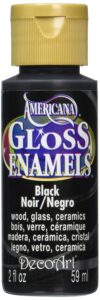 decoart dag67-30 americana gloss enamel paint, 2-ounce, black