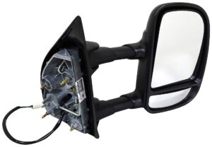 dorman 955-364 passenger side power door mirror - folding, telescopic, round plug compatible with select ford models, black