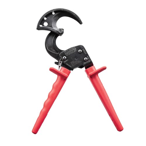 Klein Tools 63060 Cable Cutters, Ratcheting Heavy Duty Cutters for Up to 750 MCM, Great for Cable Preparation