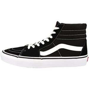 vans unisex high-top trainers, black white, 8 us men