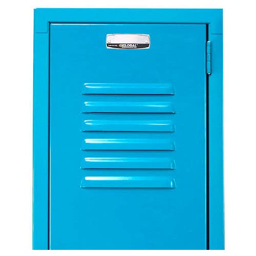 GLOBAL INDUSTRIAL Single Tier Locker, 12x18x60, 3 Door, Ready To Assemble, Blue