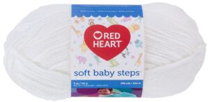 red heart soft baby steps yarn, white