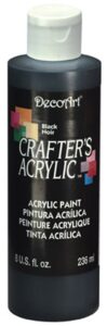 decoart crafter's acrylic all-purpose paint 8oz, black