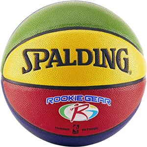 spalding nba rookie gear multi color youth indoor-outdoor basketball 27.5"