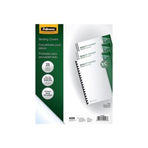 Fellowes Binding Presentation Covers, 8mil, Letter, 25 Pack, Clear (52043)