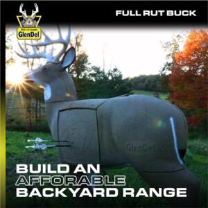 Field Logic GlenDel Full-Rut Buck 3D Archery Target with Replaceable Insert Core, GlenDel Full-Rut Buck w/4-sided insert, brown