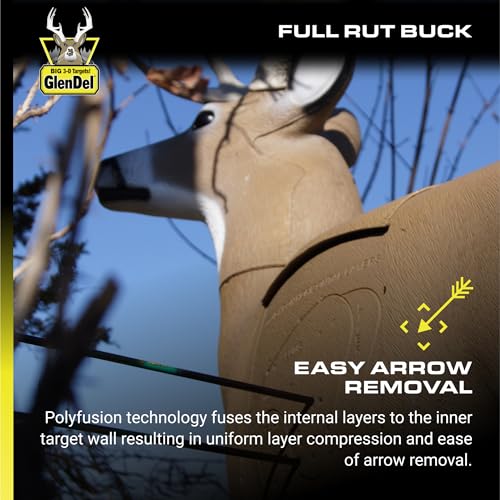 Field Logic GlenDel Full-Rut Buck 3D Archery Target with Replaceable Insert Core, GlenDel Full-Rut Buck w/4-sided insert, brown