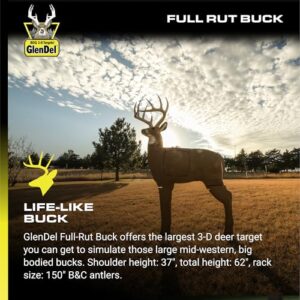 Field Logic GlenDel Full-Rut Buck 3D Archery Target with Replaceable Insert Core, GlenDel Full-Rut Buck w/4-sided insert, brown