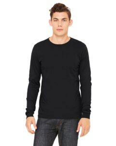 bella canvas jersey long sleeve tee black