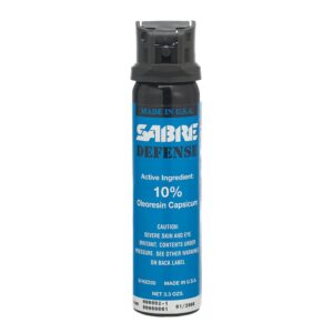 sabre defense, 3.3oz foam delivery, 10% csoc