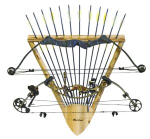 rush creek creations rustic 2 compound bow - 12 arrow wall storage rack - 5 minute assembly - handcrafted , 31.5” l x 5” w x 32.75” h