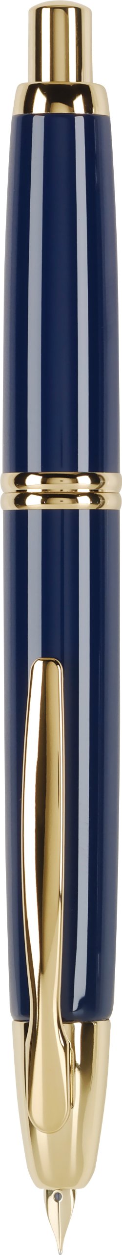 PILOT Vanishing Point Collection Refillable & Retractable Fountain Pen, Blue Barrel with Gold Accents, Blue Ink, Medium Nib (60266)