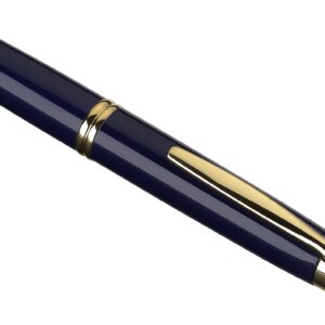 PILOT Vanishing Point Collection Refillable & Retractable Fountain Pen, Blue Barrel with Gold Accents, Blue Ink, Medium Nib (60266)