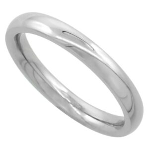 surgical stainless steel 3mm domed wedding band thumb/toe ring comfort-fit high polish, size 6.5