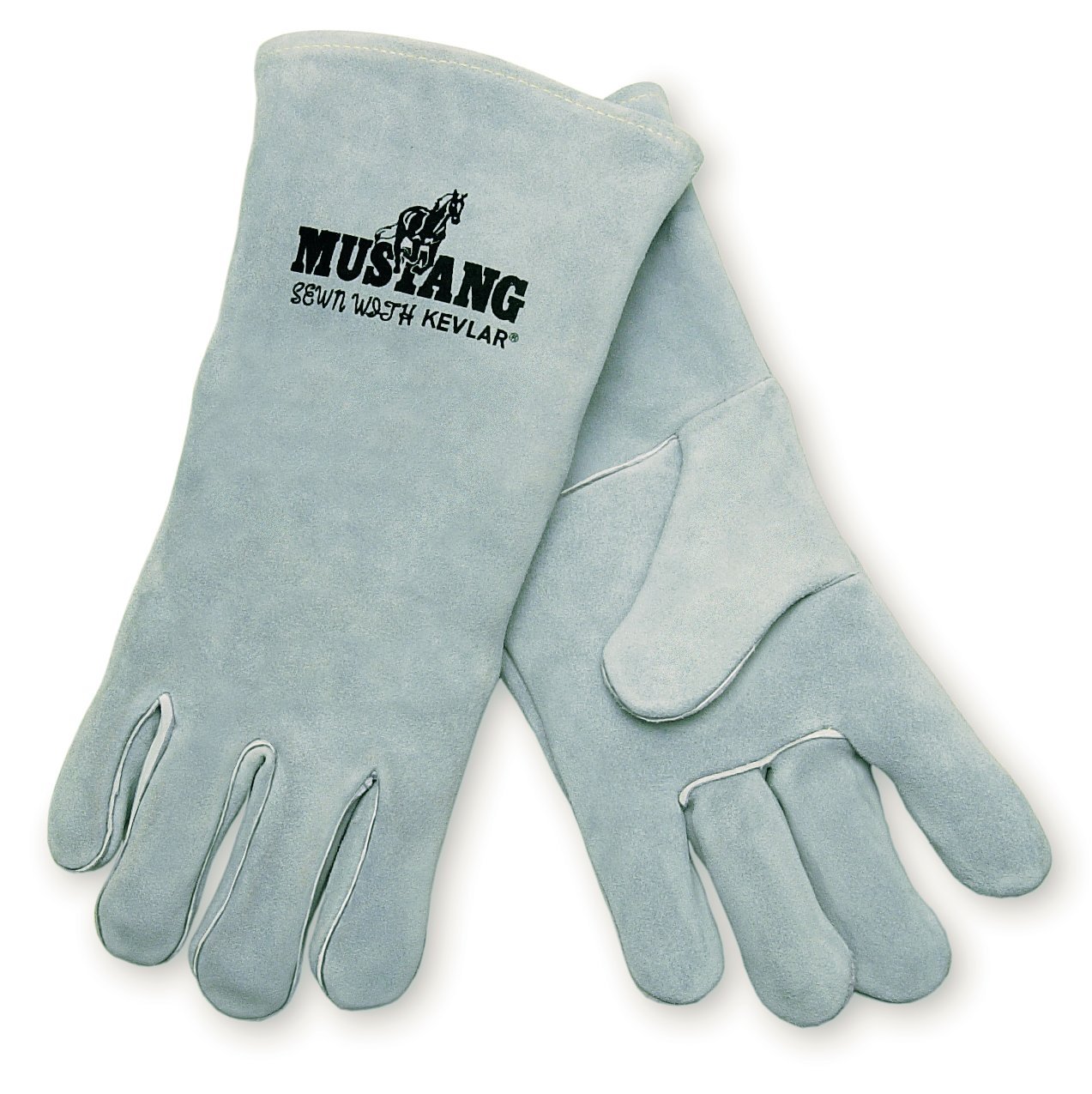 MCR Safety 4700 Mustang Cow Leather Premium Select Welder Gloves, 13" 1-Piece Back with Reinforced Thumb, Sewn with Dupont Kevlar Thread, Insulated, X-Large, 1-Pair