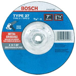 bosch gw27m701 type 27 metal grinding wheel, 7-inch 1/4 by 5/8-11-inch arbor (pack of 1)